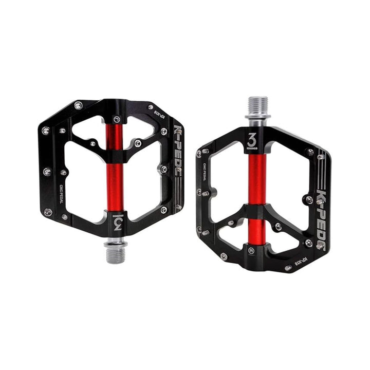 eBike Pedals - Alloy - Black & Red - EZE Ryders Electric Bike Shop